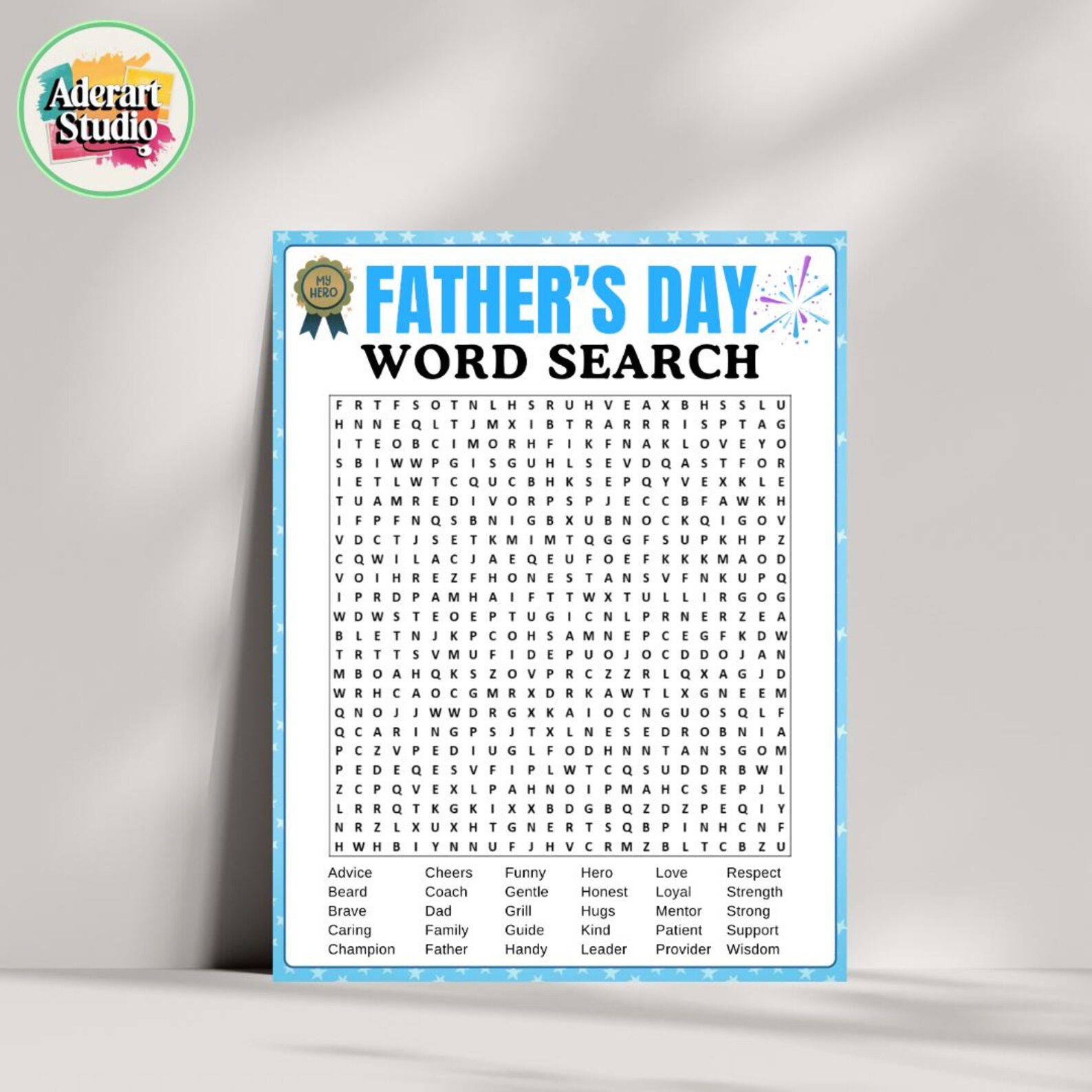 Father's Day Word Search Game, Printable Fathers Day Party Game, Word ...