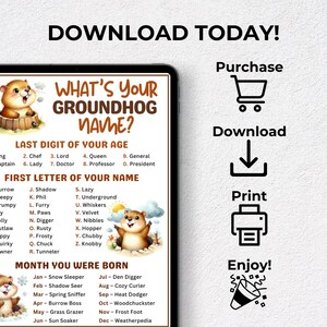What's Your Groundhog Name Game With Nametags, Groundhog Day Games ...