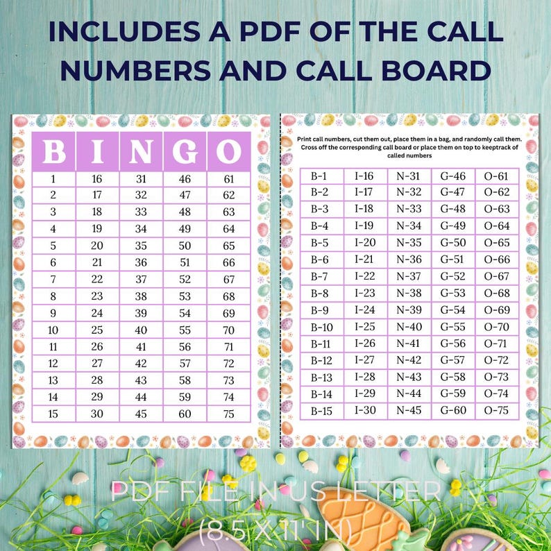 100 Easter Bingo Cards, Easter Party Game, Easter Bingo Game, Printable ...