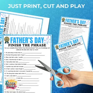Father's Day Finish the Phrase Game, Fathers Day Trivia Game, Printable ...