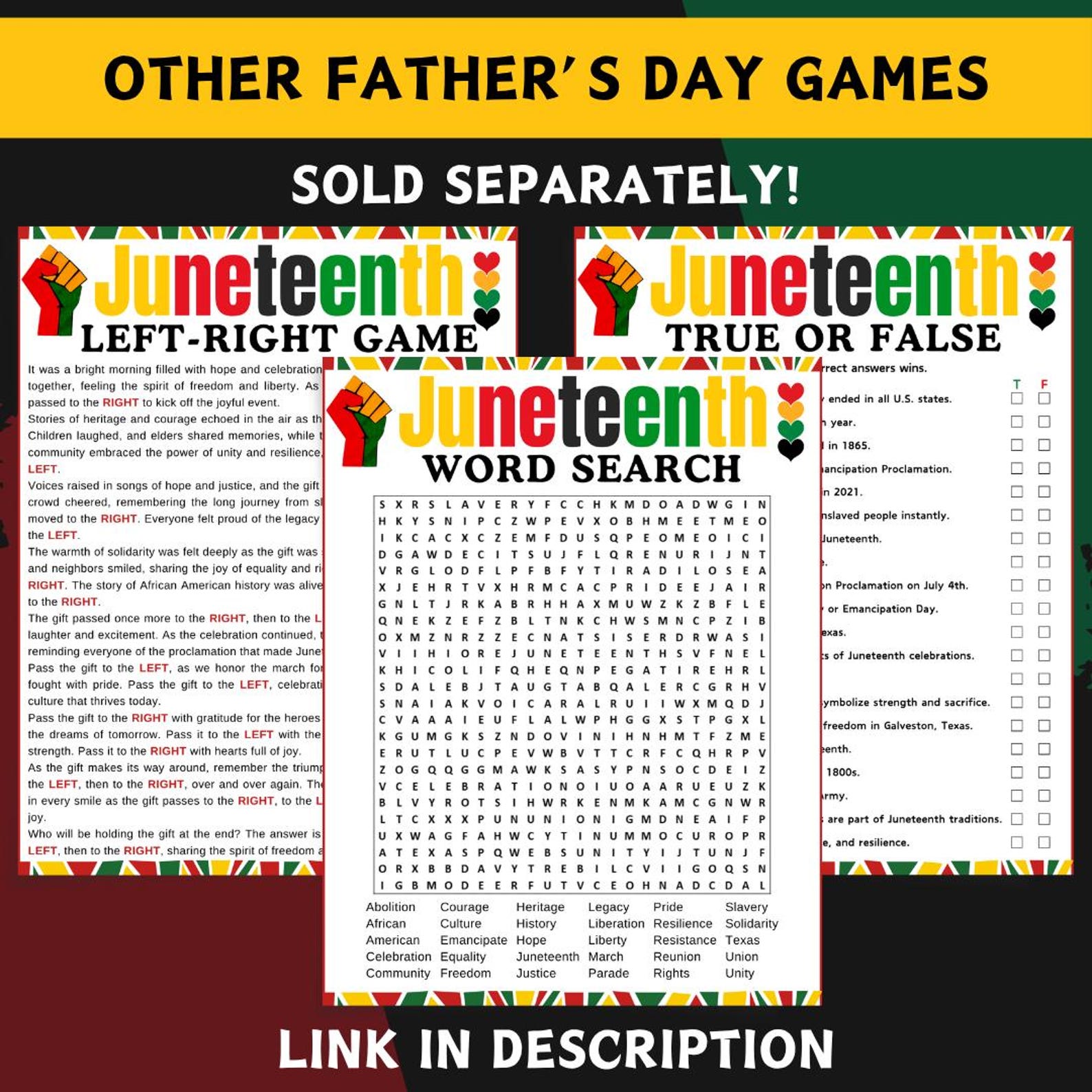 Juneteenth Trivia Game, Printable Juneteenth Games, African American ...