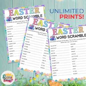 Easter Word Scramble Game, Printable Easter Game, Fun Activity Word ...