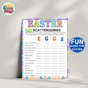 Easter Scattergories Games Bundle, Easter Party Games, Easter Word ...