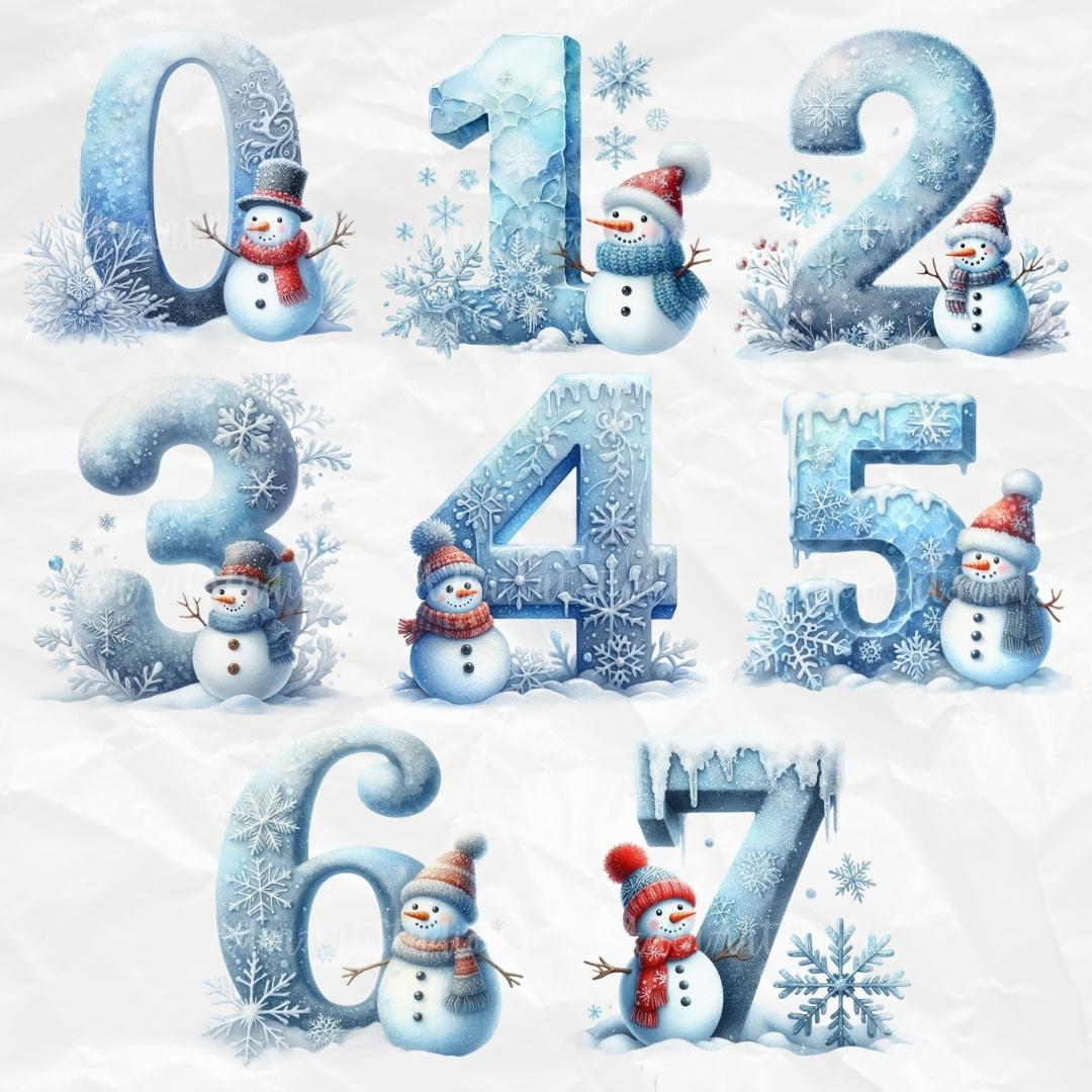 Christmas Alphabet and Numbers Clipart Bundle, Christmas Letters ...
