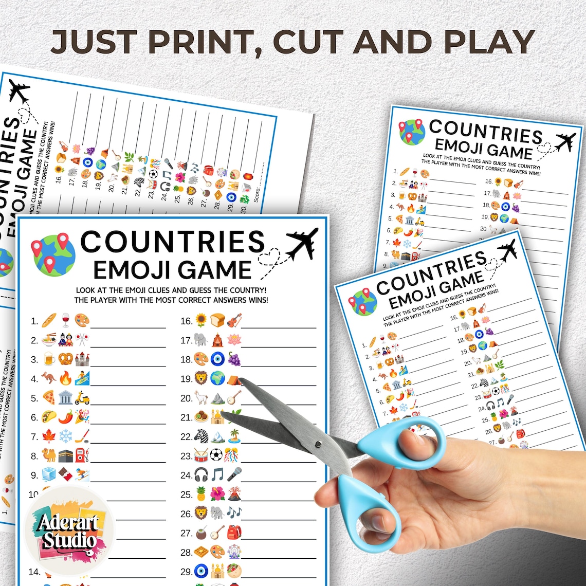 Countries Emoji Game, Country Emoji Pictionary Game, Printable Party ...