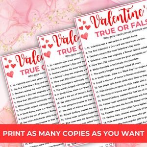 Valentine's Day True or False Game, Printable Valentines Day Game ...