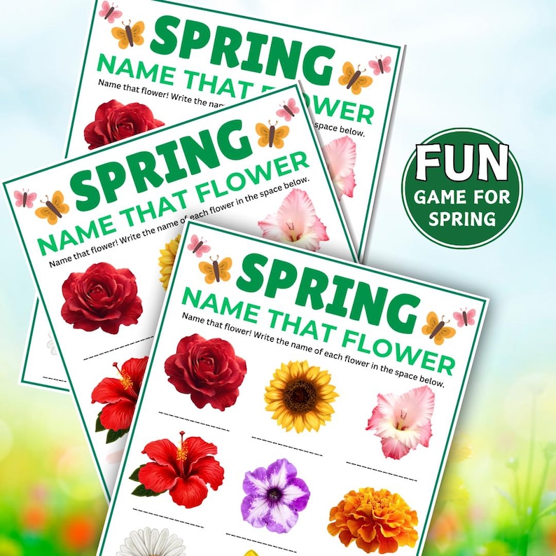 Flower Trivia Game, Name the Flower, Printable Springtime Game, Spring ...