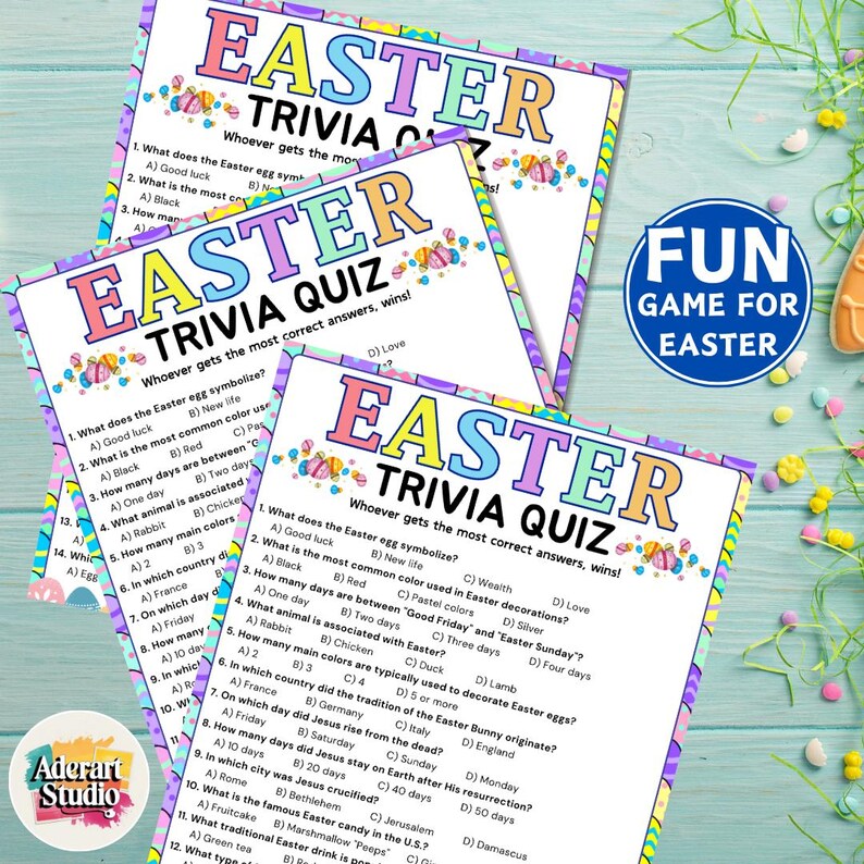 Easter Trivia Game, Easter Trivia Quiz, Easter Party Games, Printable ...