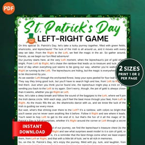 Left Right St. Patrick's Day Game, Pass the Prize Gift Exchange Game ...