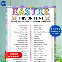 Easter Would You Rather Printable Party Game | Easter This or That ...