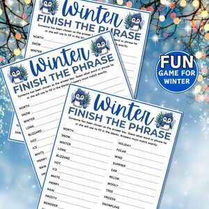 Winter Finish the Phrase Game, Printable Winter Game, Winter Trivia ...