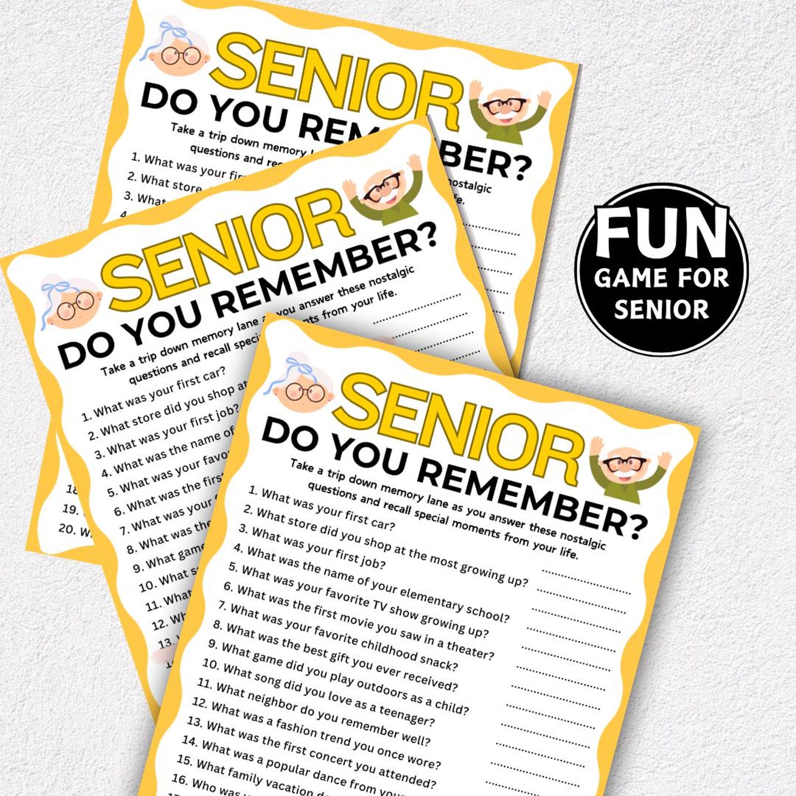 Do You Remember Game, Games for Senior Citizens, Elderly Games, Seniors ...