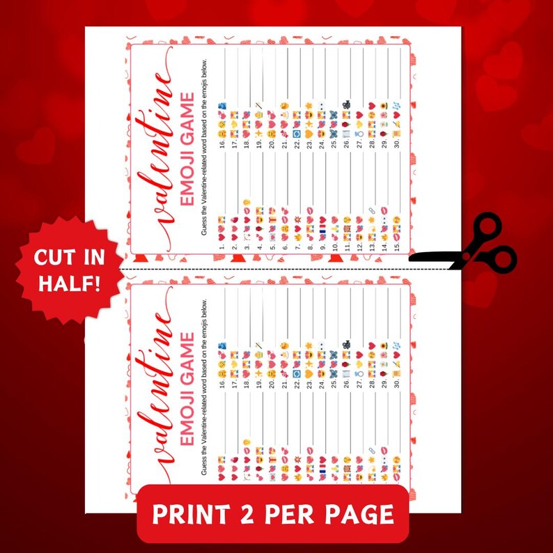 Valentine's Day Emoji Pictionary Bundle, Valentines Emoji Bundle ...