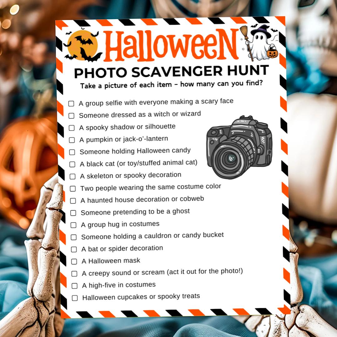 Halloween Photo Scavenger Hunt Game, Halloween Games for Kids Teens ...