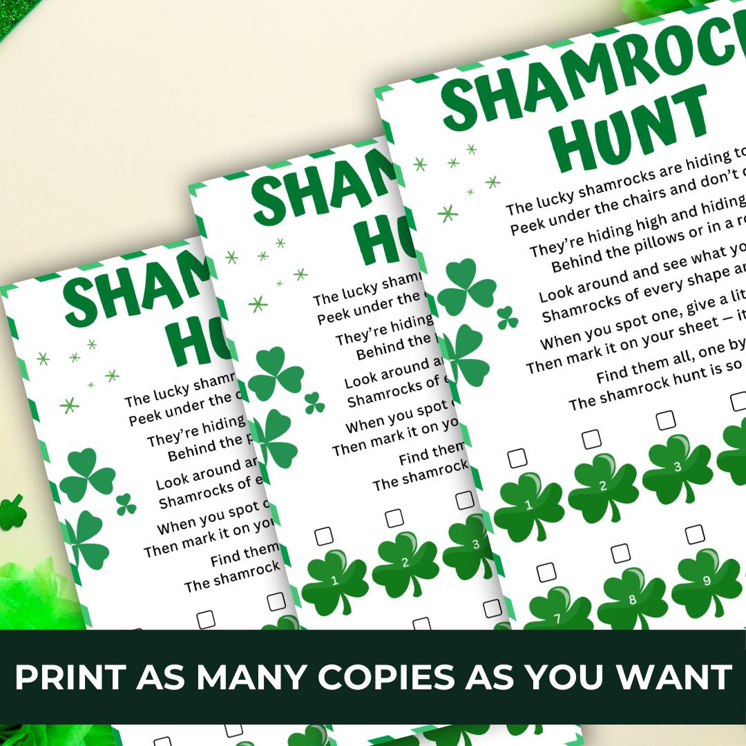 St Patrick's Day Scavenger Hunt, Shamrock Scavenger Hunt, St. Patrick's ...