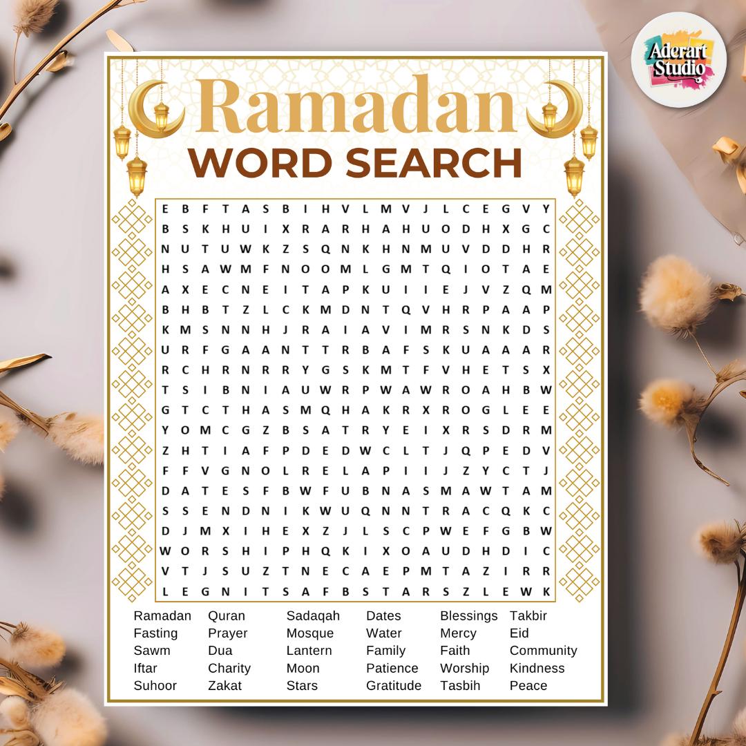 Ramadan Word Search Game, Printable Ramadan Game, Eid Party Games, Word ...