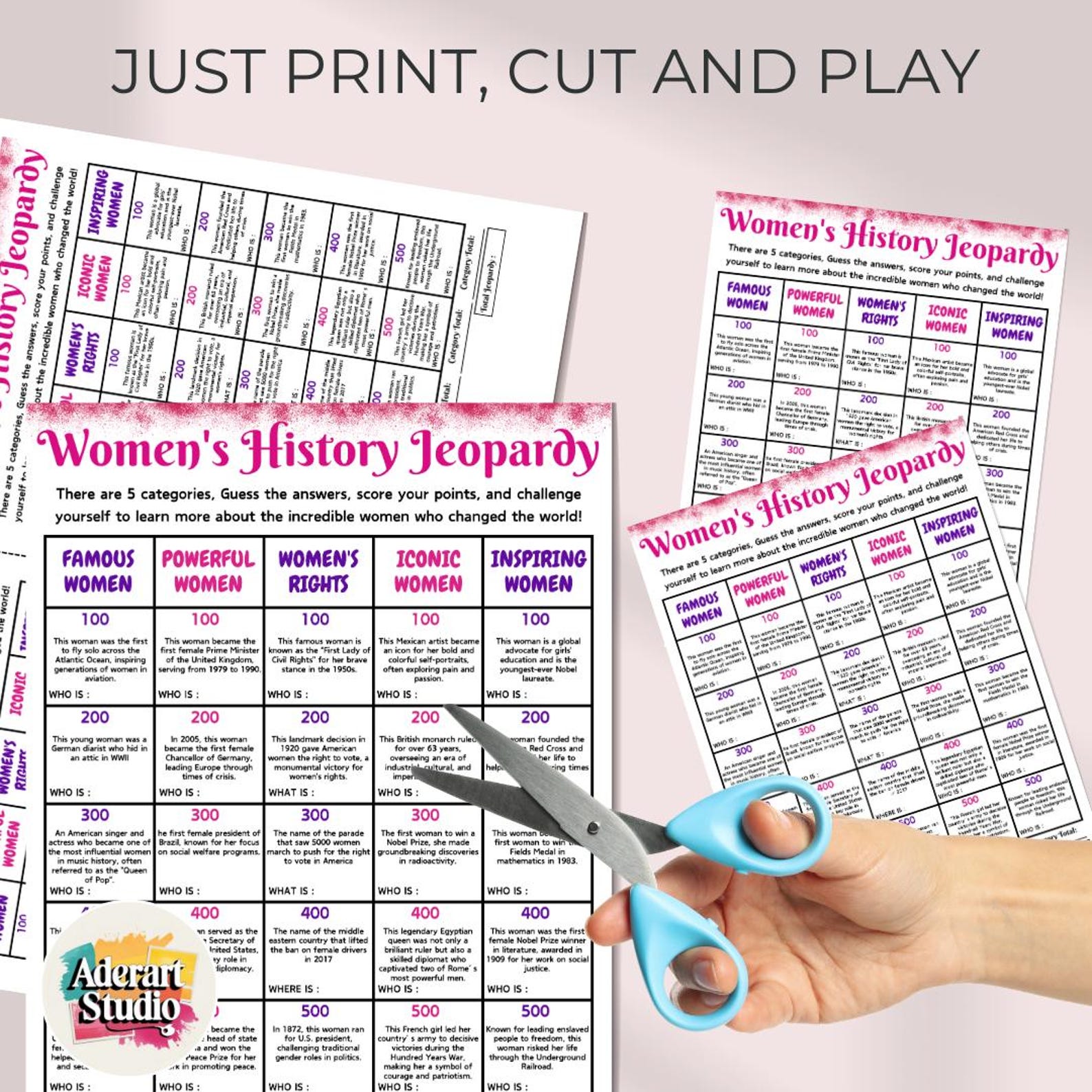 Women's History Jeopardy Game, Women's History Trivia Game, Women's Day ...