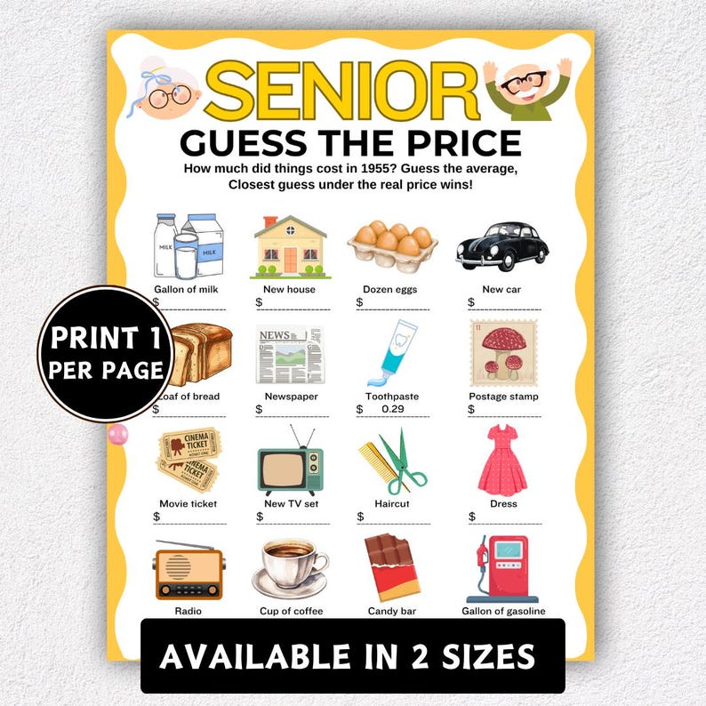 Guess the Price Game, Games for Senior Citizens, Fun Elderly Games ...