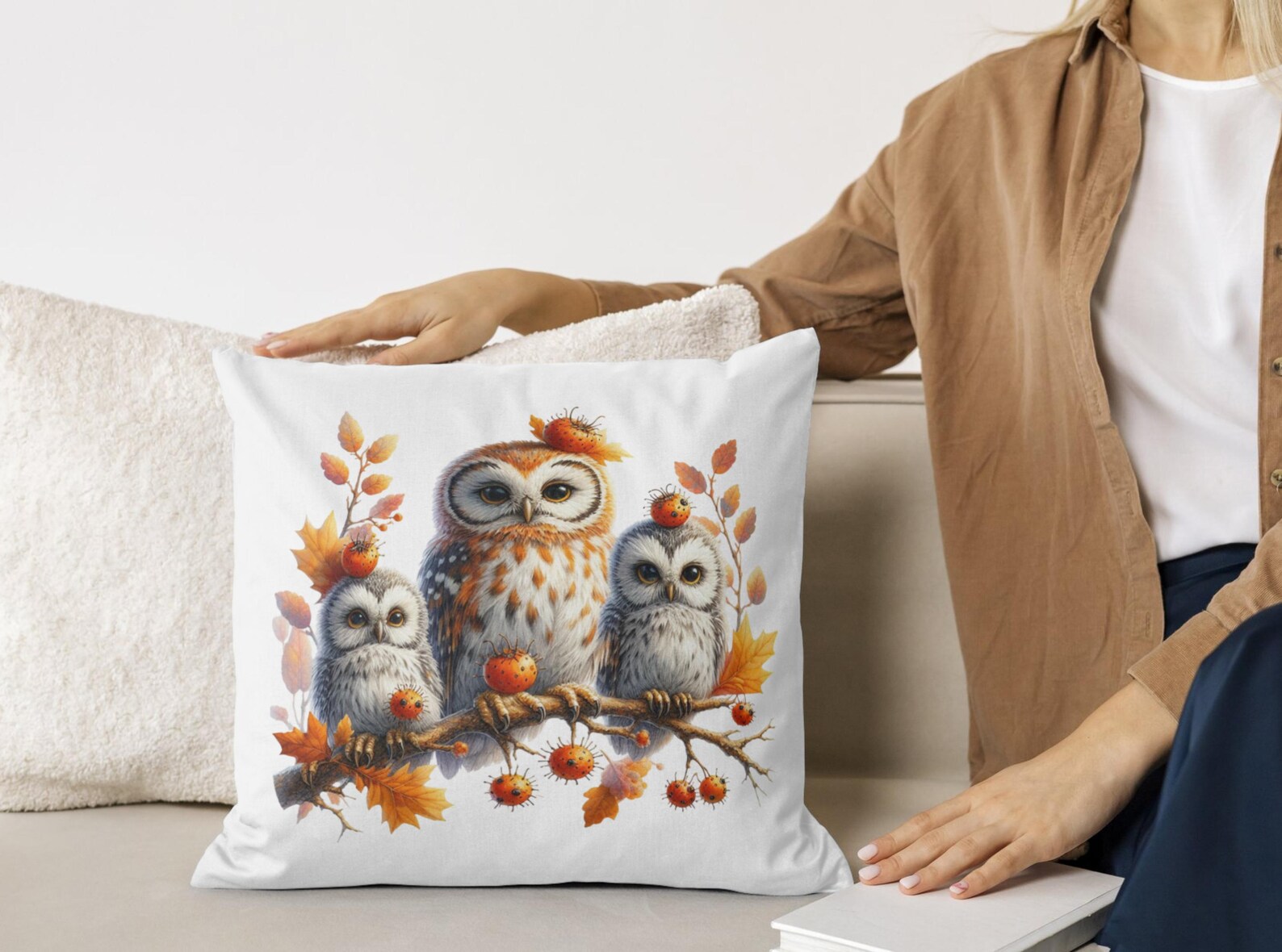 Watercolor Autumn Owl Clipart, Cute Fall Owl Images, Owl Clipart, Cozy ...