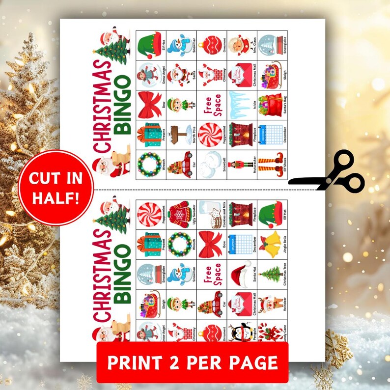 Christmas Bingo, 30 Christmas Bingo Cards, Christmas Party Games ...