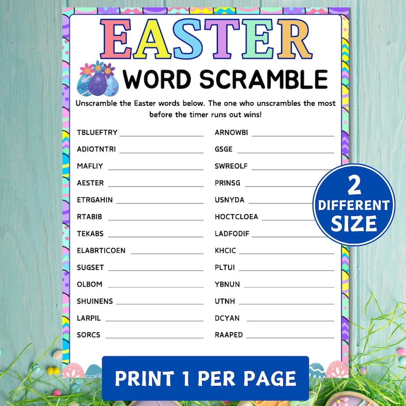 Easter Word Scramble Game, Printable Easter Game, Fun Activity Word ...