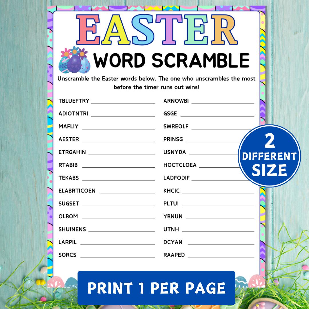 Easter Word Scramble Game, Printable Easter Game, Fun Activity Word ...
