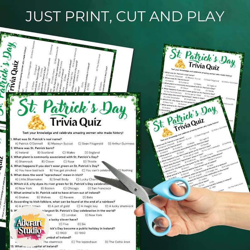 St. Patrick's Day Trivia Game, St Patrick's Day Quiz, Fun St. Paddy's ...