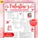 Printable Valentines Day Crossword Puzzle, Valentine Party Game for ...