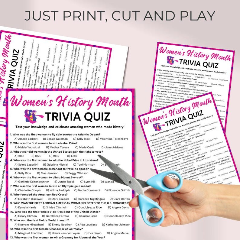 Women's History Month Trivia Game, Famous Women Quiz, Women's Day Quiz ...