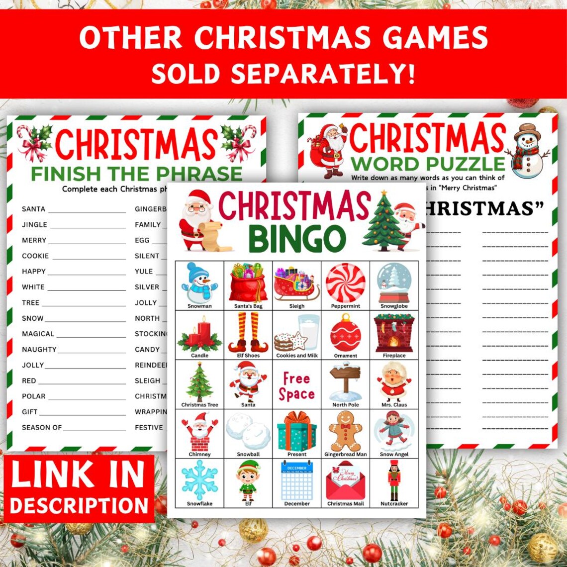 Christmas A-Z Word Race Game, Christmas Party Games, Xmas Family Game ...