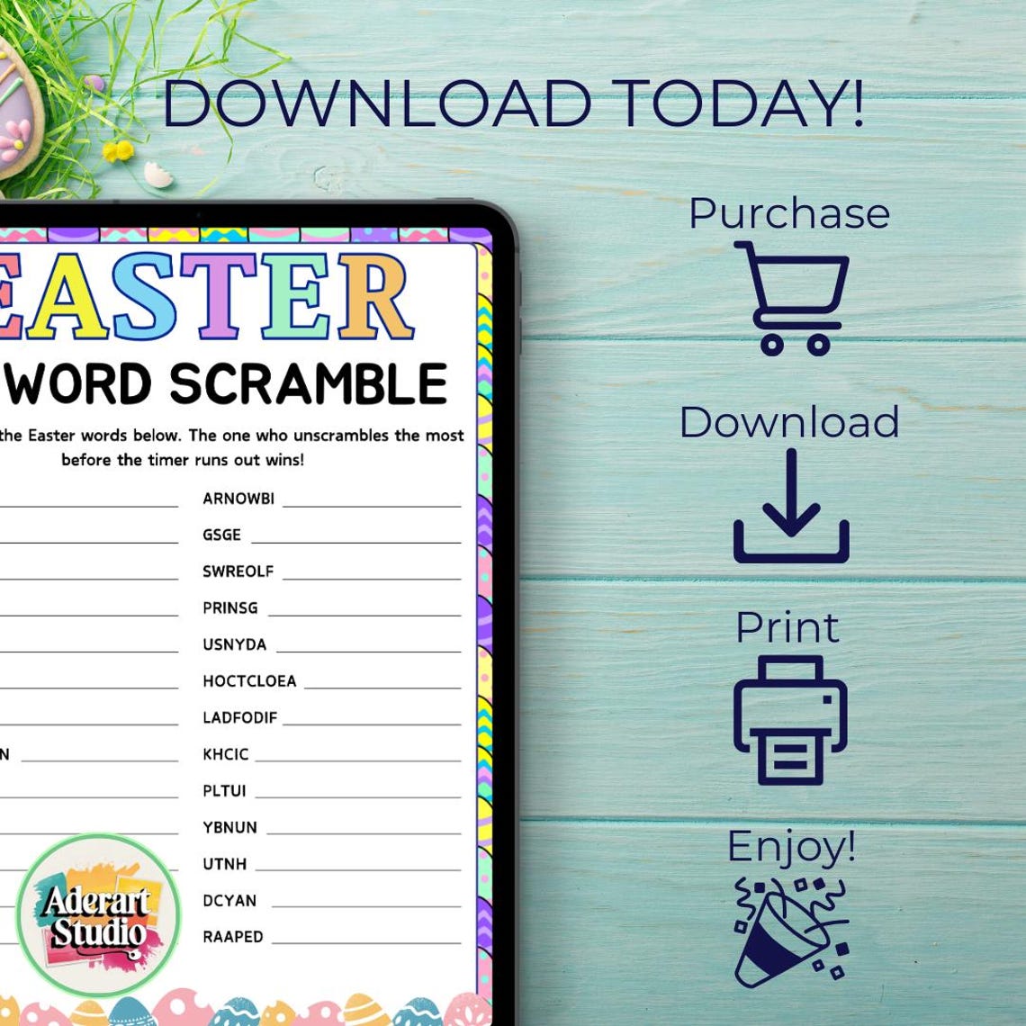 Easter Word Scramble Game, Printable Easter Game, Fun Activity Word ...