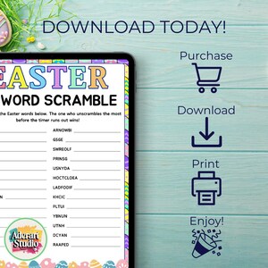 Easter Word Scramble Game, Printable Easter Game, Fun Activity Word ...