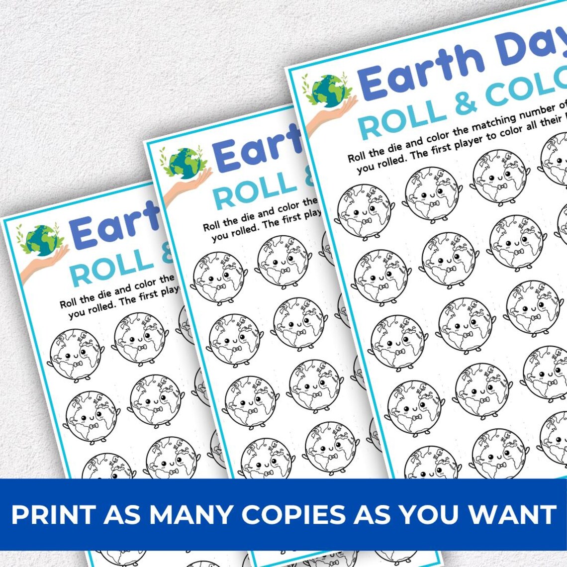 Printable Earth Day Roll and Color Game, Toddler and Preschool Dice ...