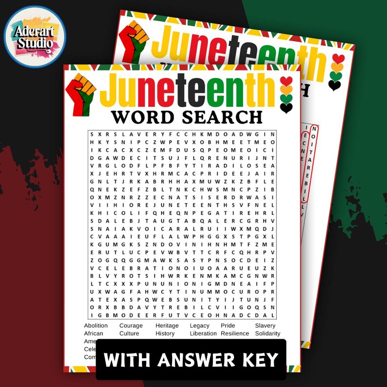 Juneteenth Word Search Game, Printable Juneteenth Games, Juneteenth ...
