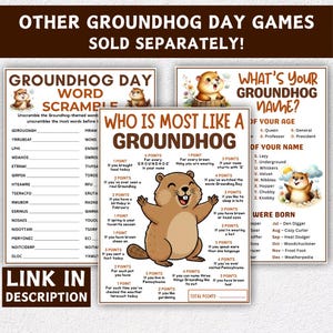 Groundhog Day Word Search Game, Groundhog Day Party Idea, Word Game ...