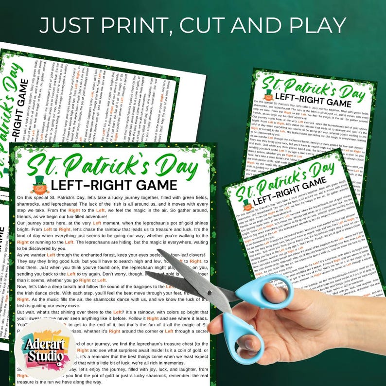Left Right St. Patrick's Day Game, Pass the Prize Gift Exchange Game ...