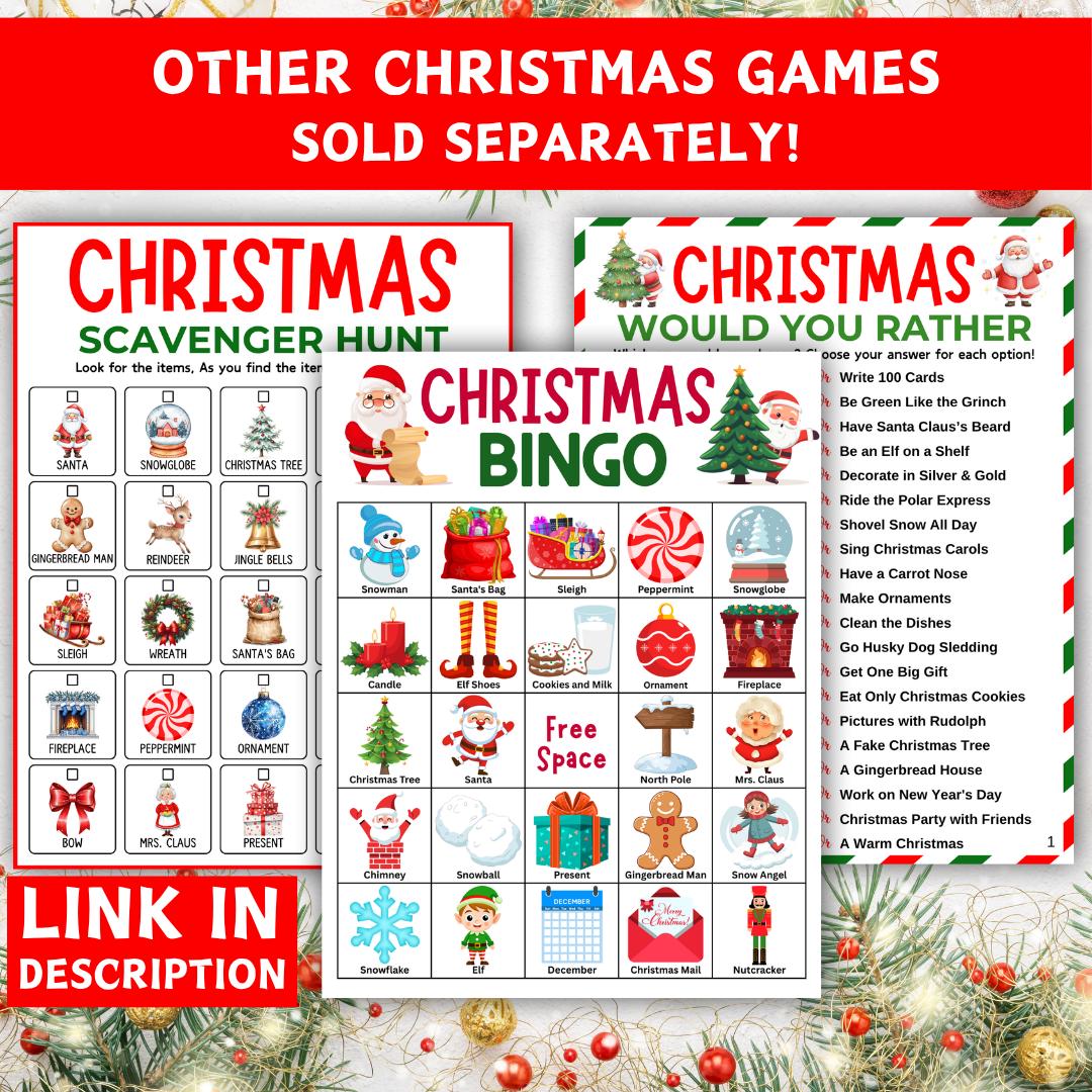 Christmas This or That Game, Would You Rather, Printable Christmas Game ...