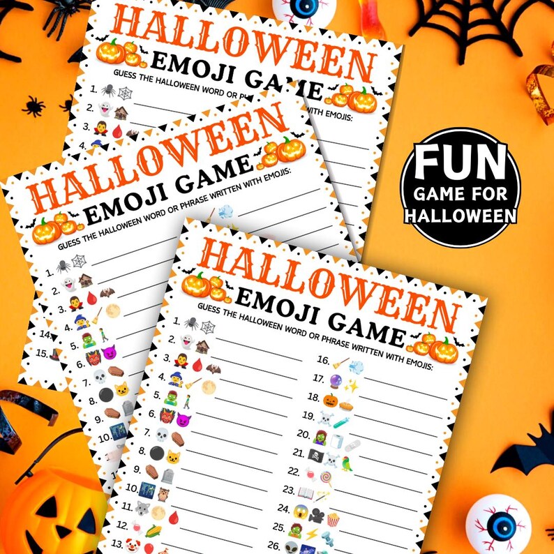 Halloween Emoji Game, Halloween Party Game, Trick or Treat Emoji Game ...