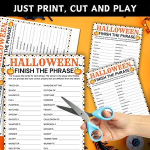 Halloween Finish the Phrase Game, Printable Halloween Games, Fun Group ...
