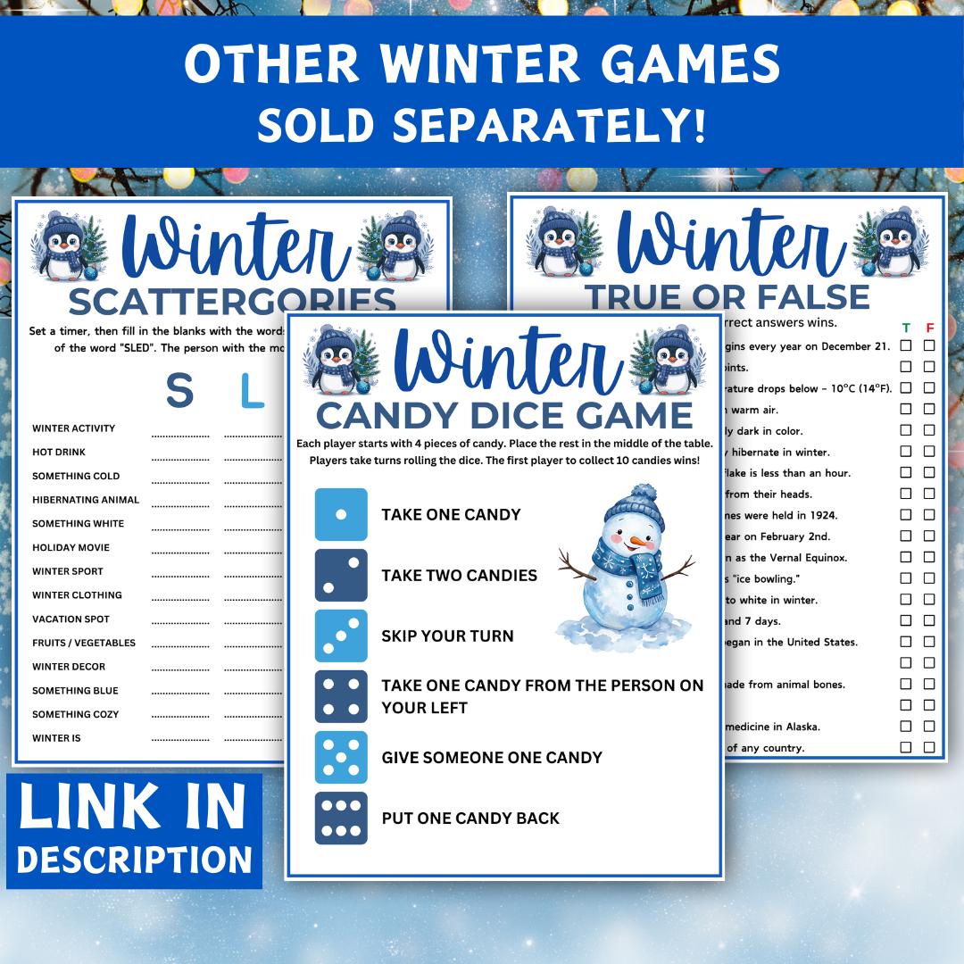 Winter Word Puzzle Game, Winter Word Games, Fun Holiday Game, Christmas ...