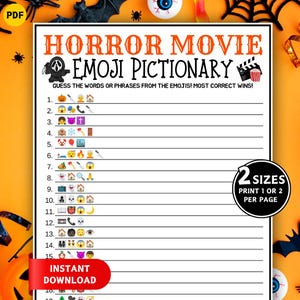 Halloween Emoji Games, Horror Movie Emoji Game, Fun Halloween Party ...
