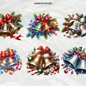 Watercolor Christmas Bells Clipart, Christmas Clipart, Bells Clipart ...