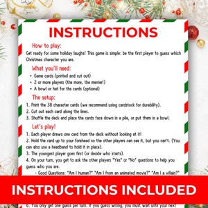 Who Am I Christmas Party Game, 38 Characters to Guess, Printable ...