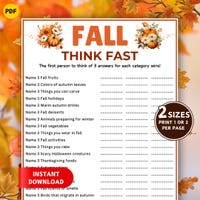Autumn Trivia Game, Autumn Jeopardy, Fall Trivia Game, Autumn Seniors ...