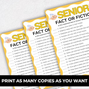 Fact or Fiction Game, Games for Senior Citizens, Elderly Games, Seniors ...