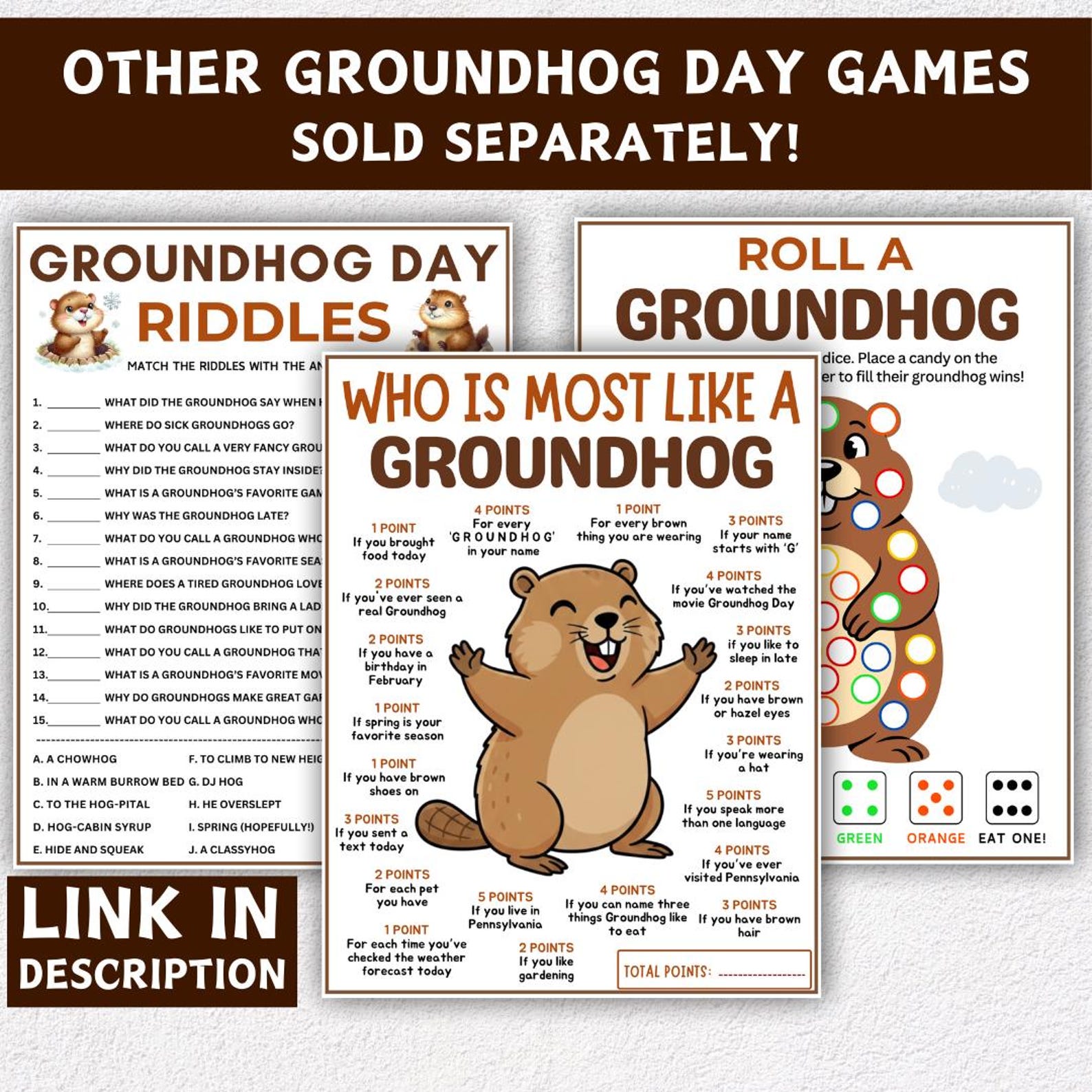What's Your Groundhog Name Game With Nametags, Groundhog Day Games ...