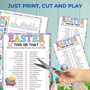 Printable Easter This or That Game, Would You Rather Questions Game ...