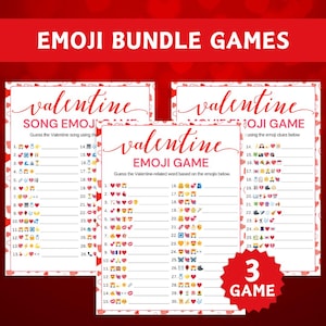 Valentine's Day Emoji Pictionary Bundle, Valentines Emoji Bundle ...