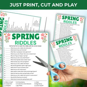 Spring Riddle Game, Printable Spring Trivia Game, Riddle Quiz, Senior ...