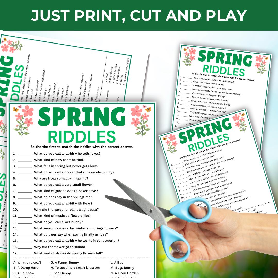 Spring Riddle Game, Printable Spring Trivia Game, Riddle Quiz, Senior ...
